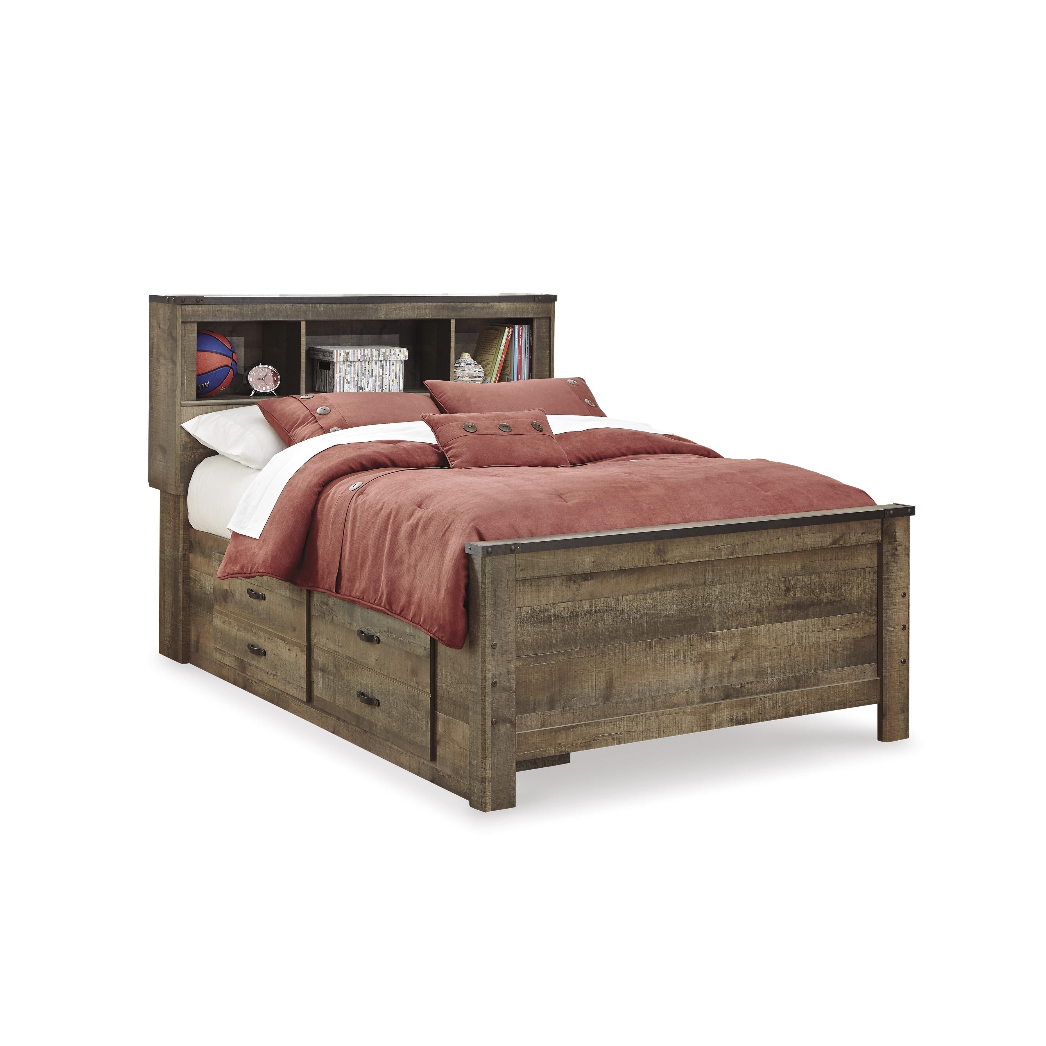 Signature Design by Ashley Trinell B446B79 Full Bookcase Bed with 2 Si